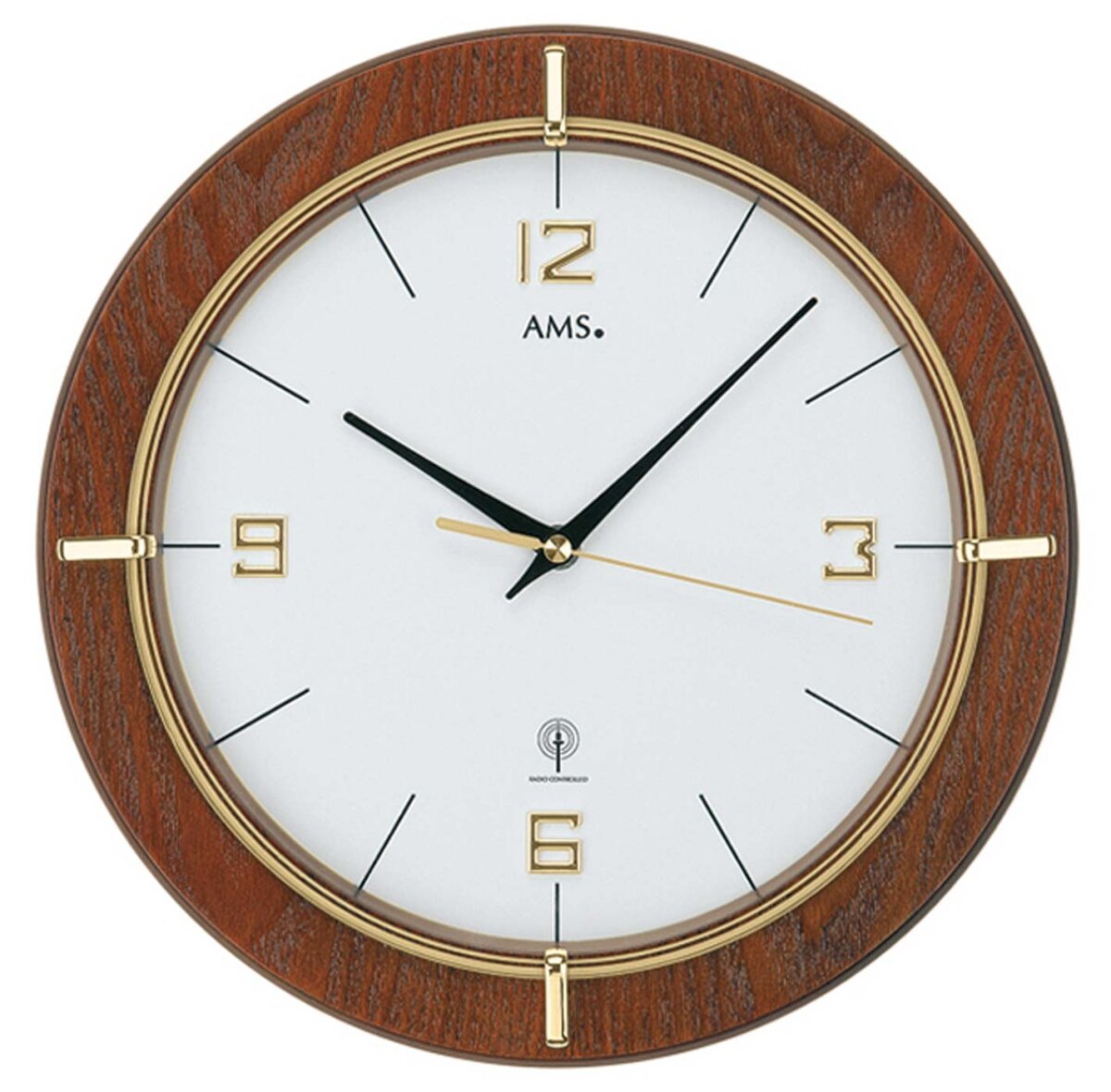 Modern radio-controlled wall clock diameter 29 cm - AMS Model: 5832