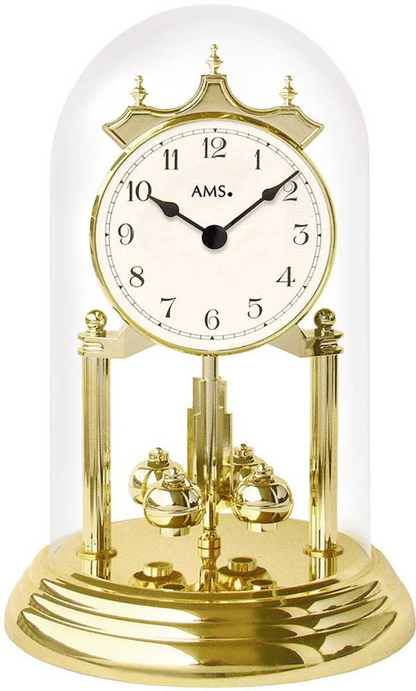 Classic table clock brass look height: 23 cm - AMS Model: 1201 - Buy