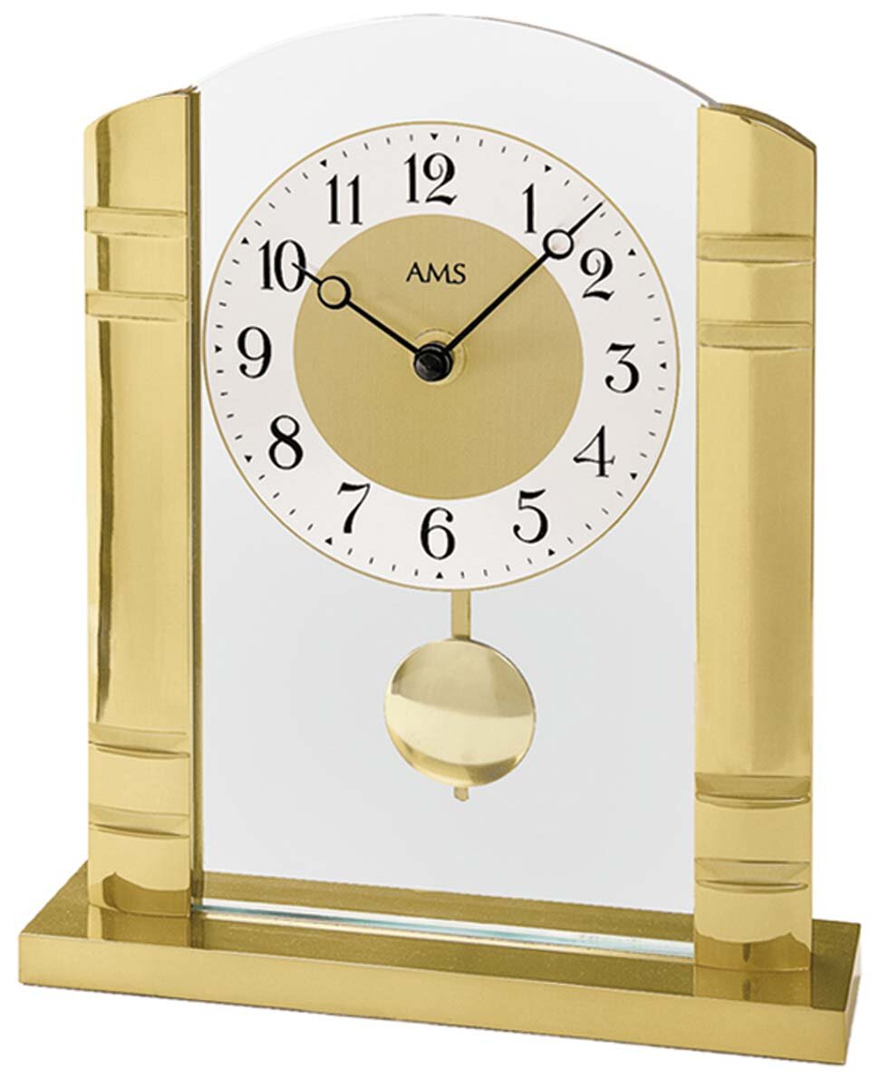 Table pendulum clock gold-colored case - AMS Model: 1117 - Buy wall c