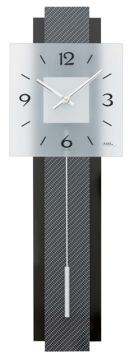 Modern pendulum clock glass dial - AMS Model: 7313 - Buy wall clocks