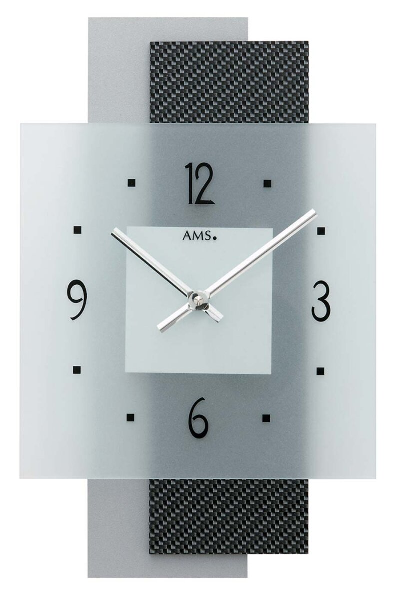 Modern wall clock glass dial - AMS Model: 9243 - Buy wall clocks & wr