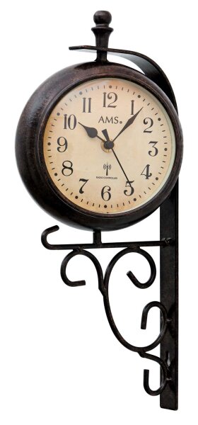 Classic radio-controlled wall clock temperature display - AMS Model:
