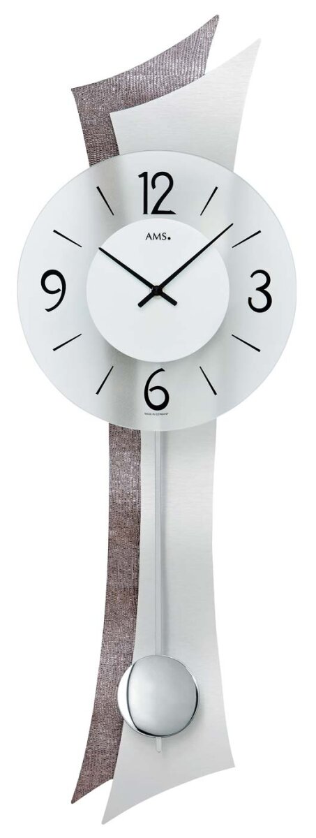 Modern pendulum clock glass dial - AMS Model: 7426 - Buy wall clocks