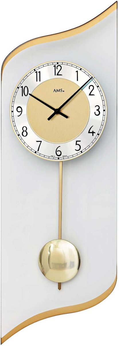 Modern pendulum clock aluminum dial - AMS Model: 7437 - Buy wall cloc
