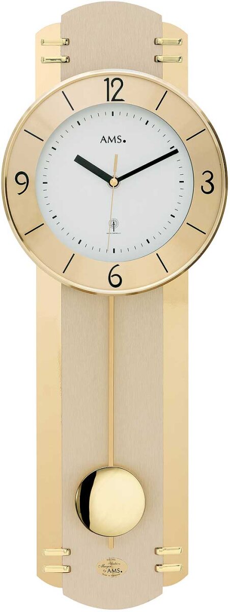 Radio-controlled wall clock pendulum clock modern - AMS Model: 5293