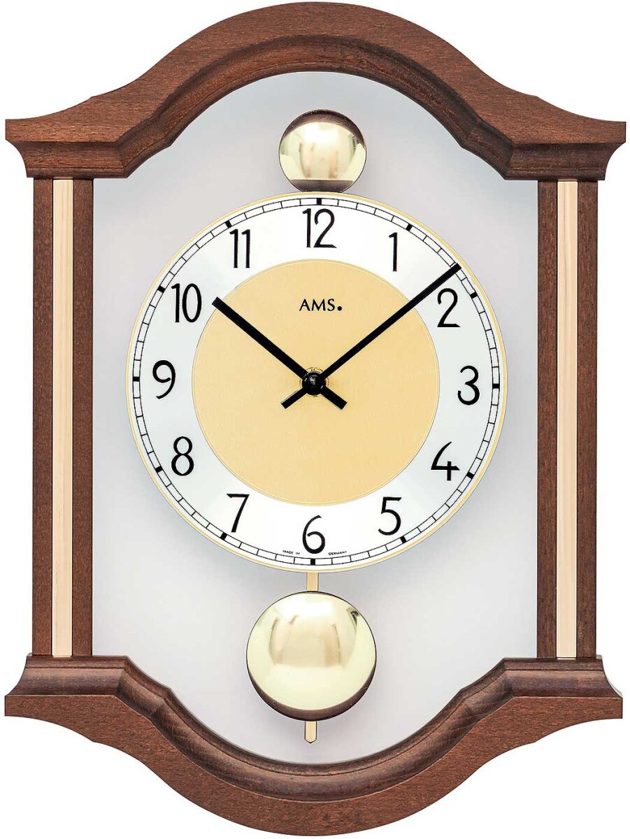 Classic wall clock double pendulum clock - AMS Model: 7447/1 - Buy wa