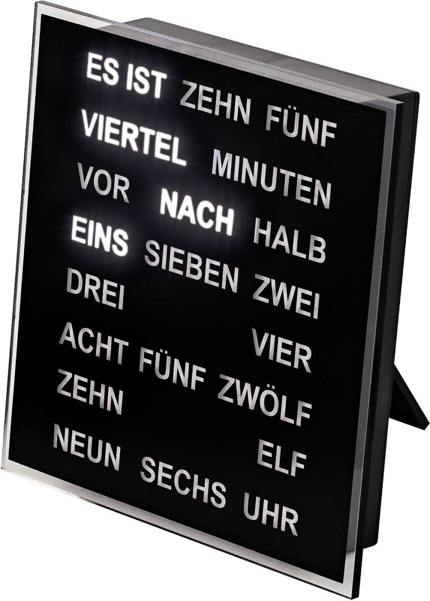 Digital table clock word clock 20 x 20 cm - AMS Model: 1232 - Buy wal