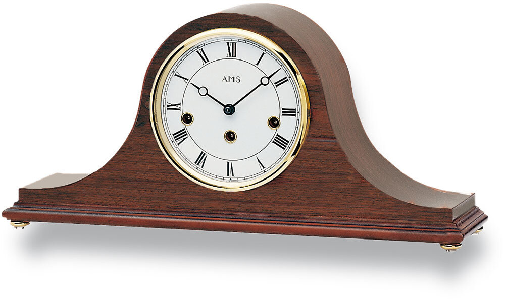 Napoleon and mantel clock, mechanical, walnut veneer - AMS Model: 219