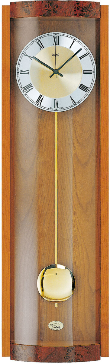Pendulum clock, quartz movement, cherry wood - AMS Model: 7087/9 - Bu