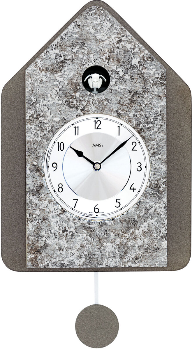 Modern cuckoo clock with metallic overlay - AMS Model: 7496 - Buy wal
