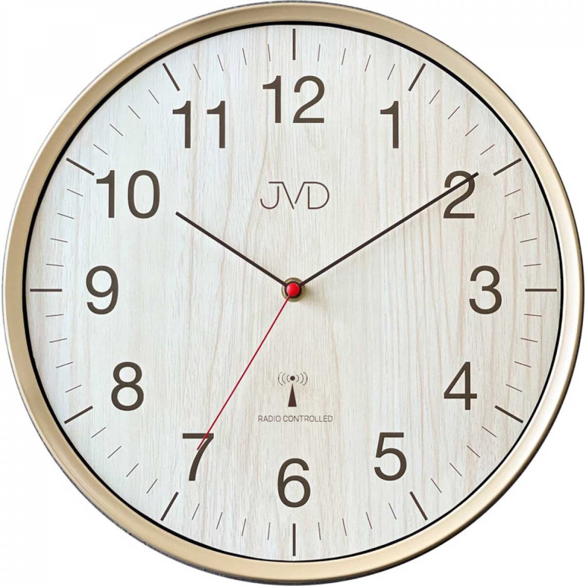Wall clock with radio movement and wood look dial - JVD Model: RH17.2