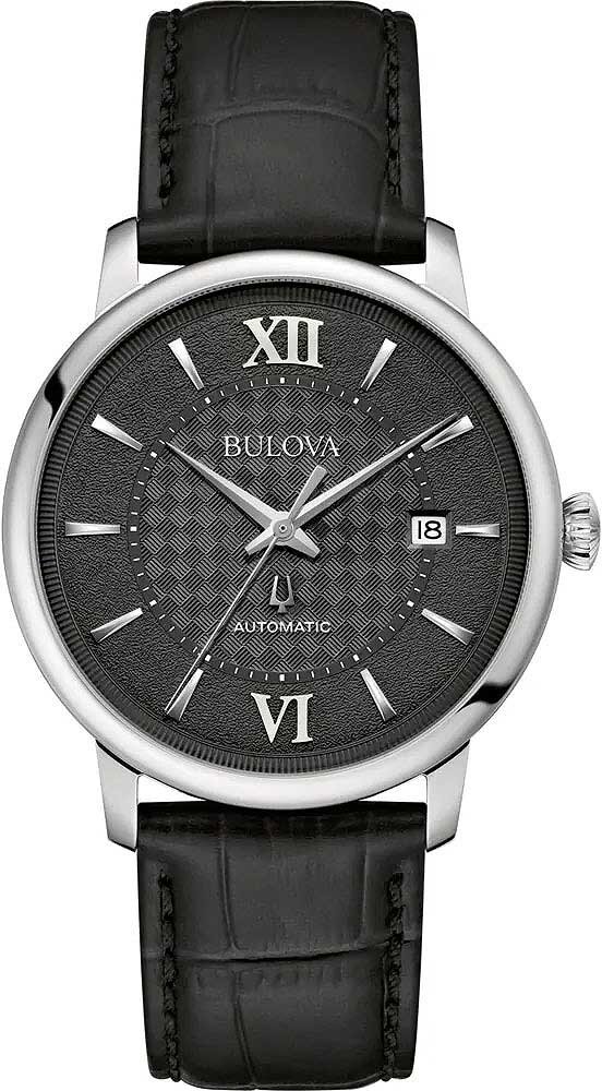 Men's watch, date, leather strap - Bulova Model: 96B441 - Buy wall cl